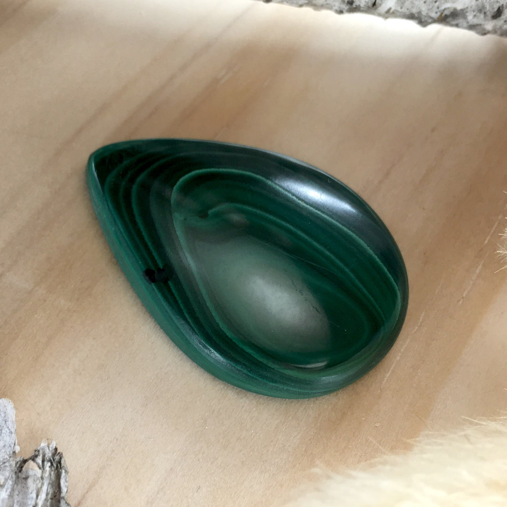 Malachite Cabochon - Stone Treasures by the Lake