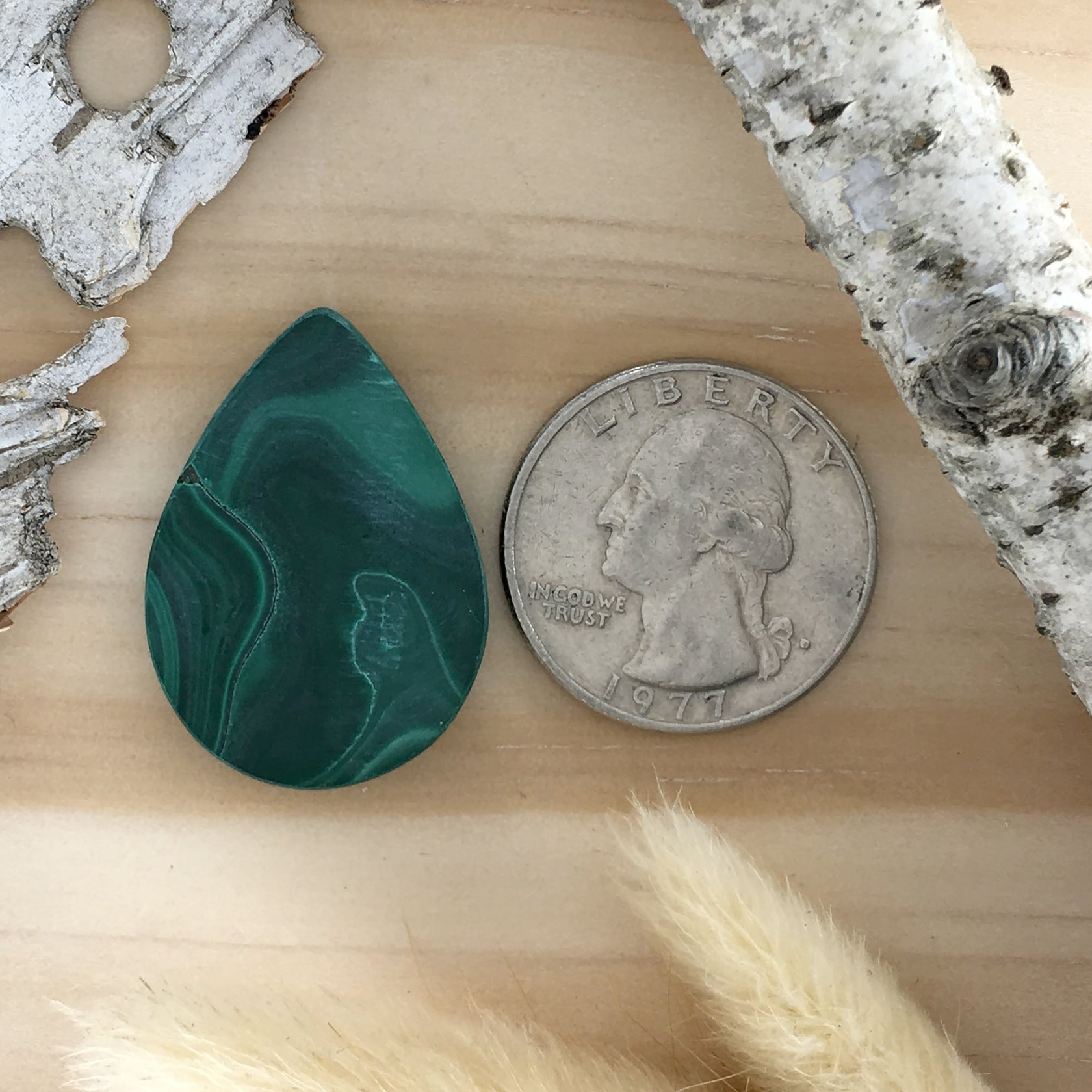 Malachite Cabochon - Stone Treasures by the Lake
